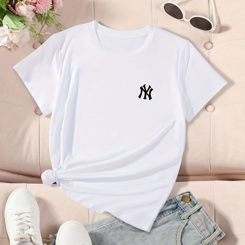 YN Women's T-shirts Women's Short Sleeve Combed Cotton T-shirts Tops ...