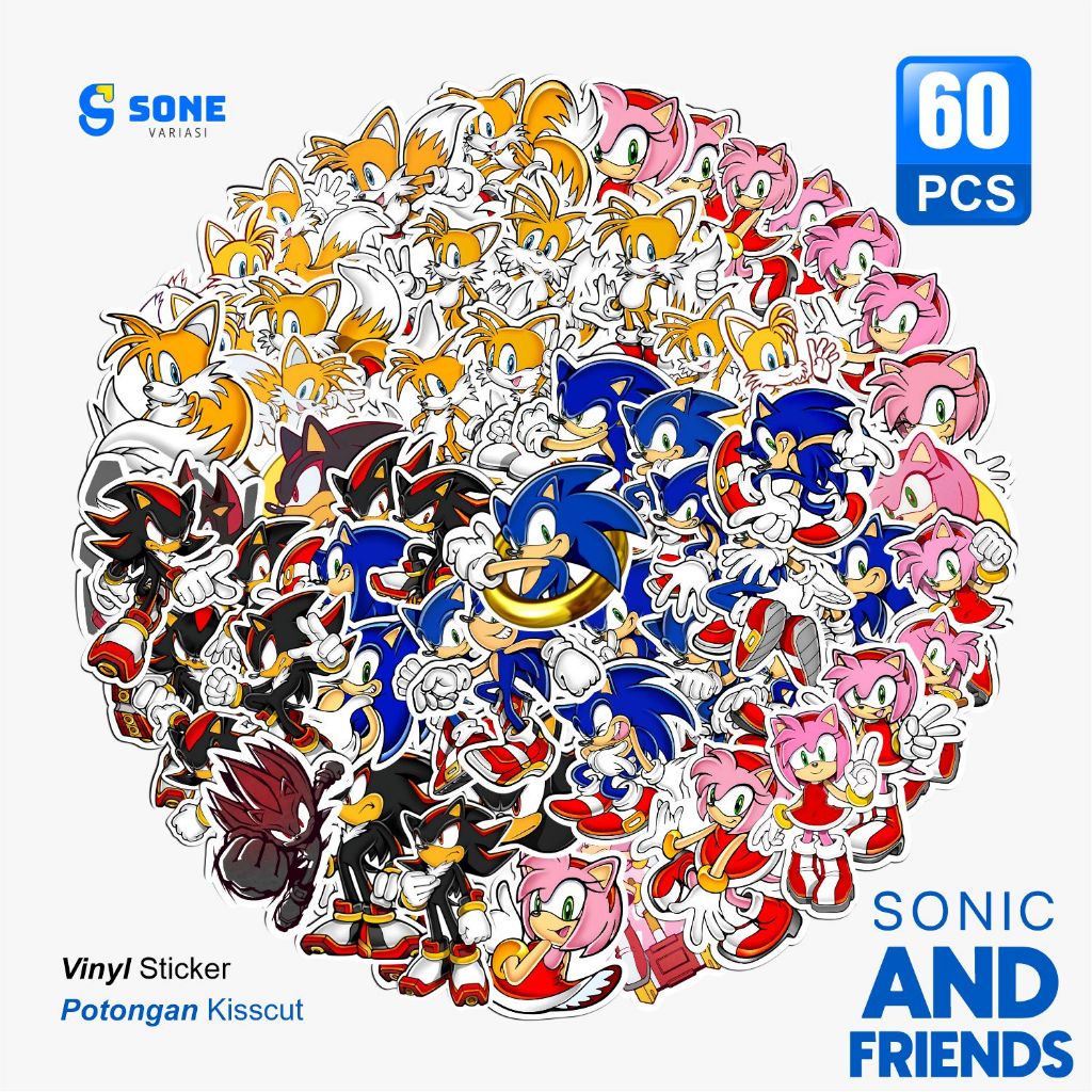 Sonic and Friends Aesthetic Paper Vinyl Stickers Waterproof Laptop ...