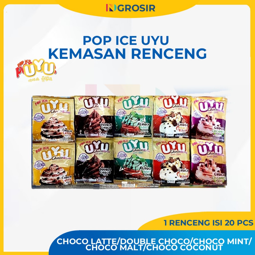 Pop ICE UYU CHOCO LATTE/CHOCO MALT/CHOCO COCONUT/DOUBLE CHOCO /CHOCO ...