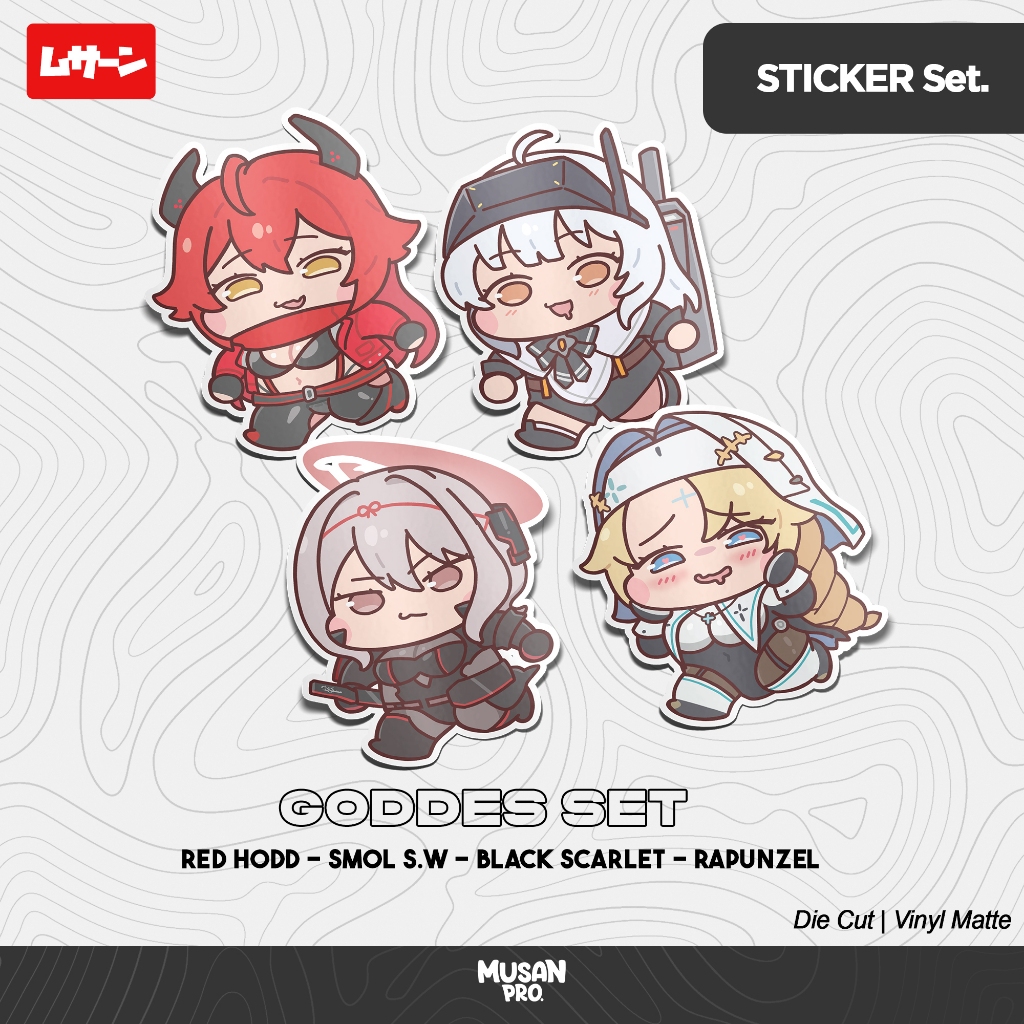 GODDESS Sticker Set - Red Hood - Snowwhite - Scarlet - Rapunzel - Musan ...