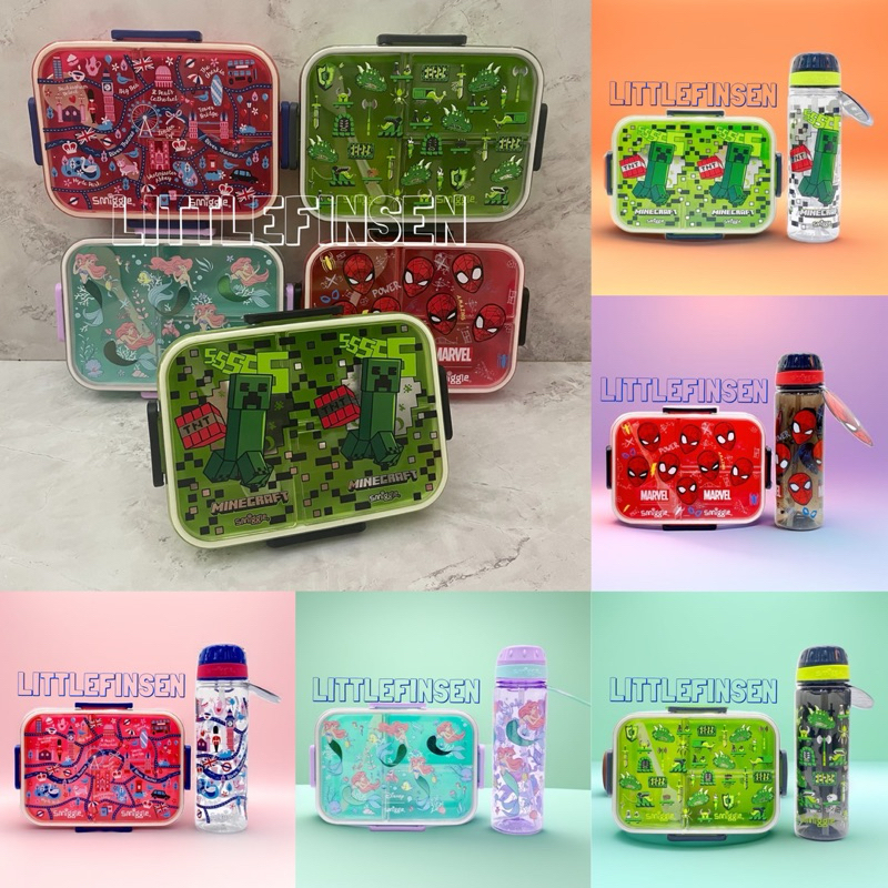 3 minecraft spiderman ariel partition Lunch box/smiggle minecraft Lunch ...