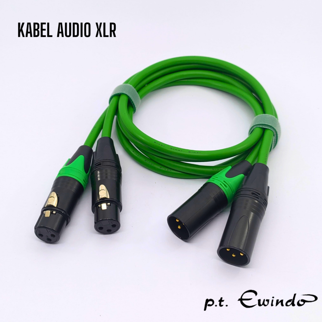 HIJAU Cable Set Mixer to Power XLR Male XLR Female Green Cable Canare ...
