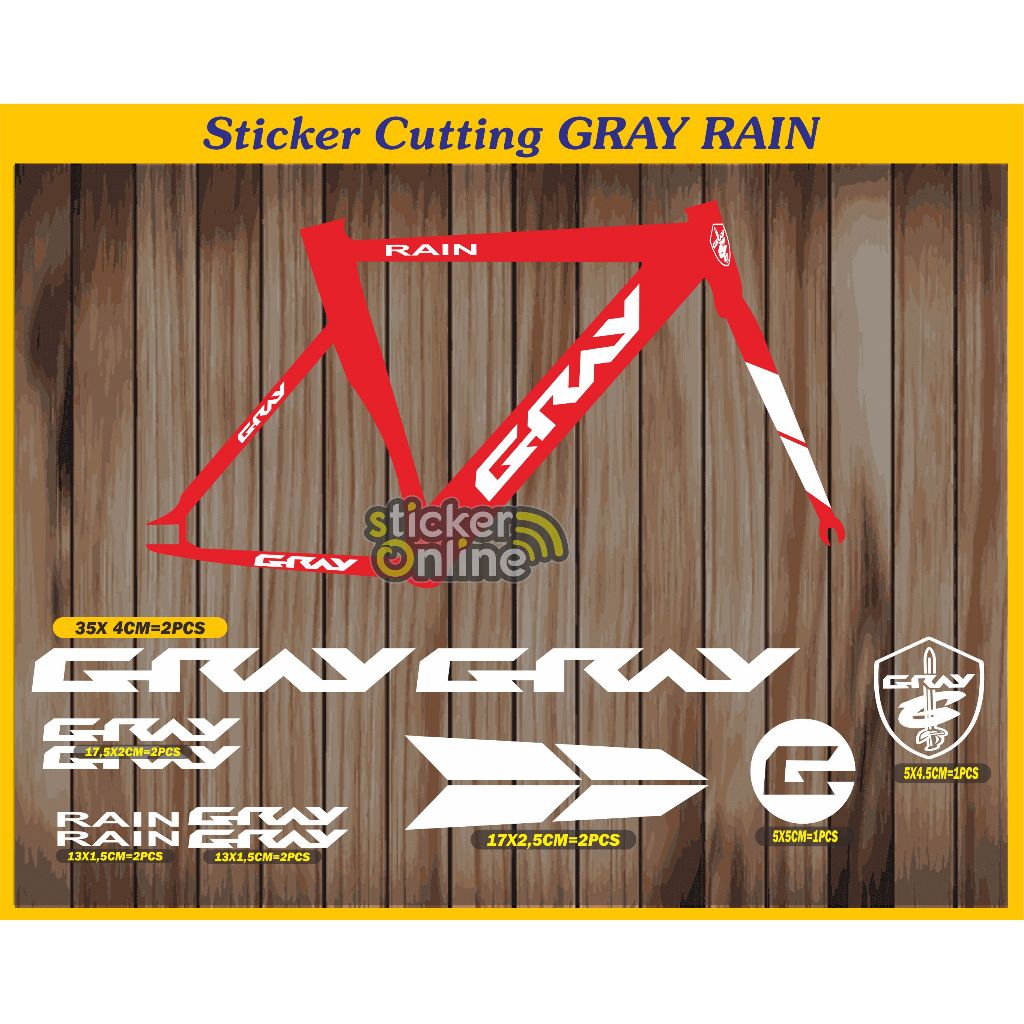 Gray rain frame Fixie Cutting Decal Sticker, Fixie Bike Sticker ...