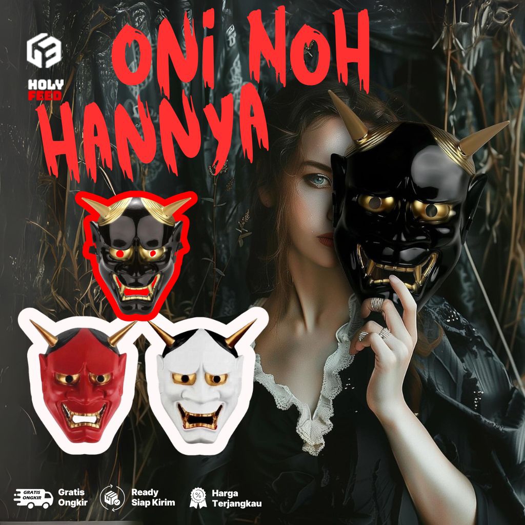 Oni Hannya Mask Vintage Japanese Buddhist Evil Oni Noh Hannya Mask ...
