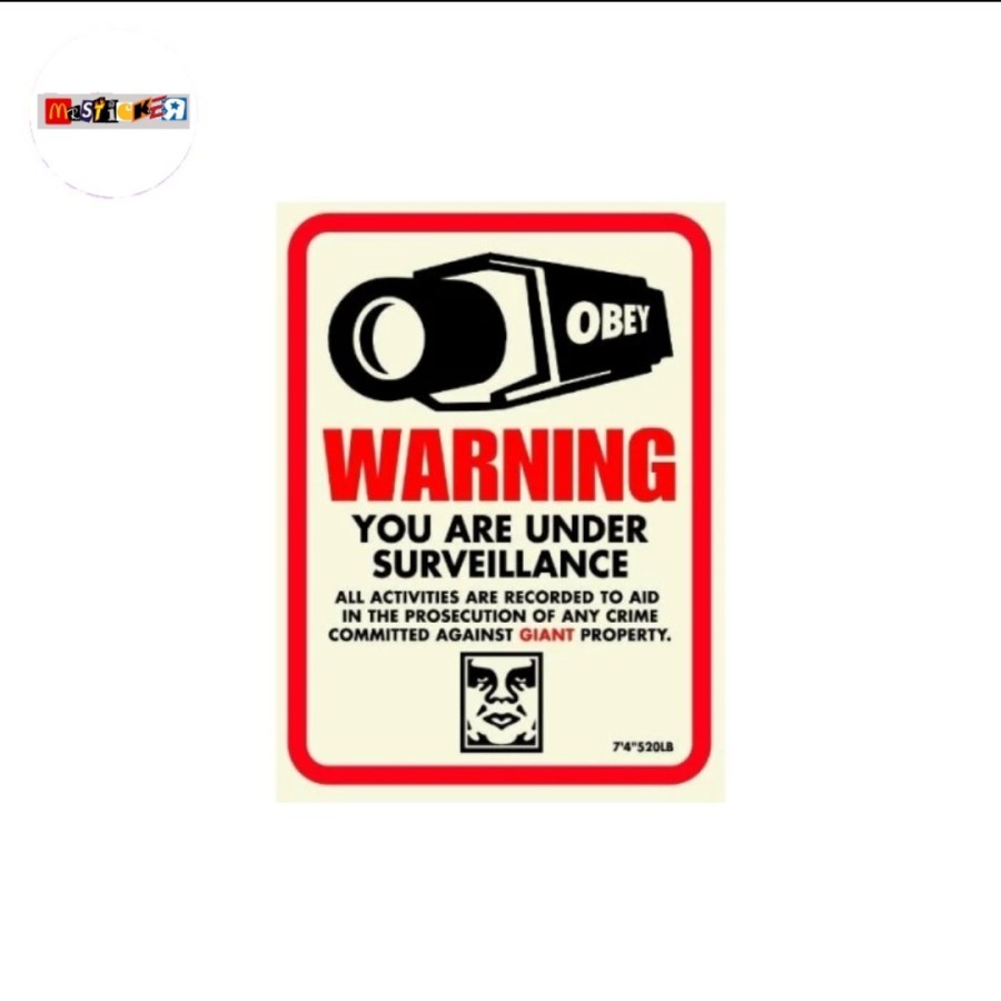 Cctv sticker you are under surveilance graphic sticker 0bey giant ...