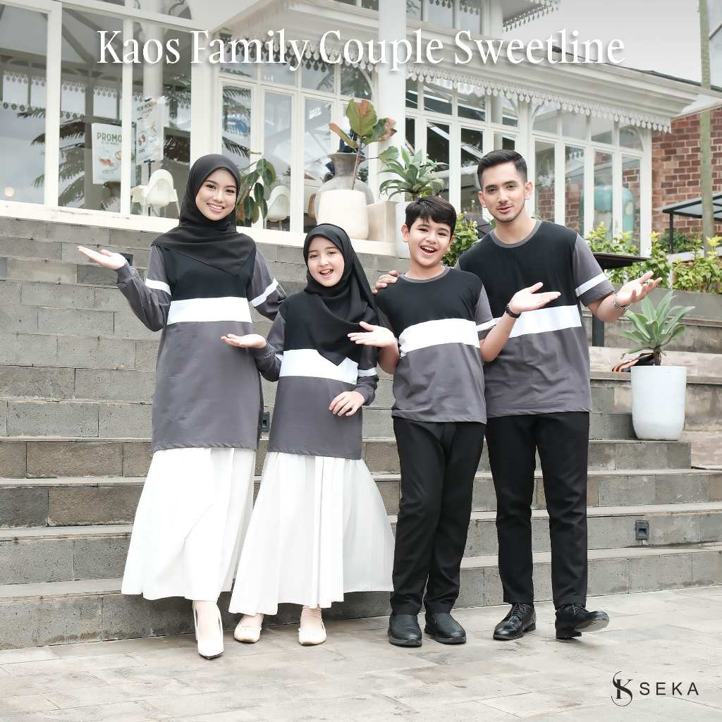 PUTIH HITAM Seka Family Couple T-shirt Sweetline Family Uniform for ...