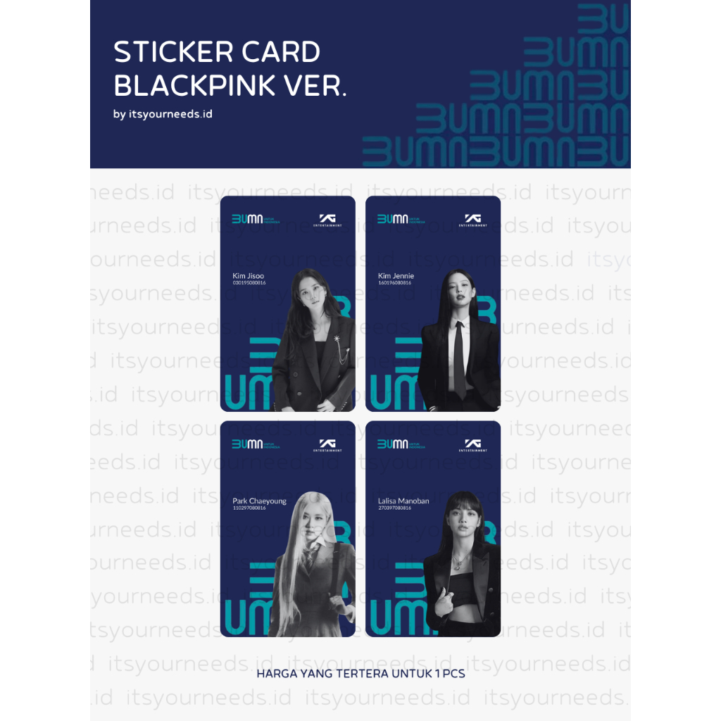 Sticker CARD - SKIN CARD BLACKPINK VER BUMN ID CARD | Shopee Singapore