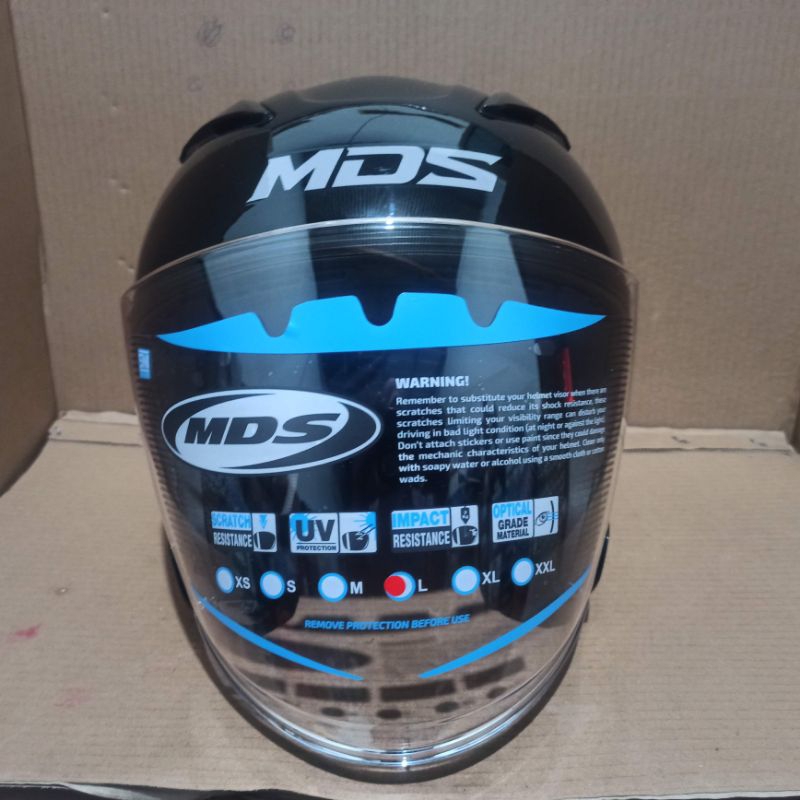 Mds VOLTUS SOLID BLACK GLOSSY Helmet | Shopee Singapore