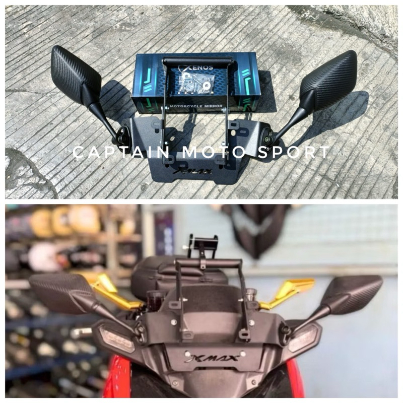 Short R25 rear view mirror plus 3mili BATMAN serpo Bracket XMAX NEW ...