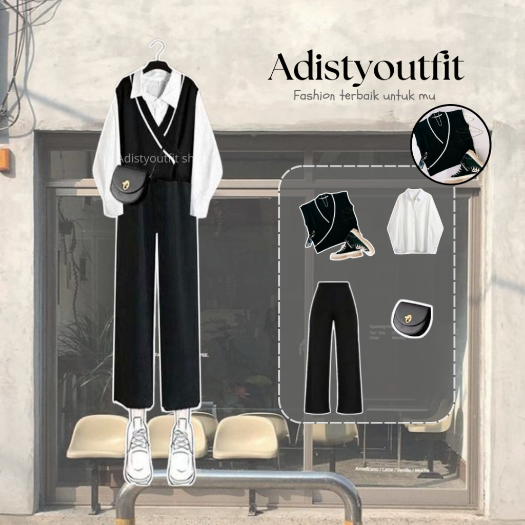 HITAM One set korean outfit/ korean style/ ulzzang style/ women's ...