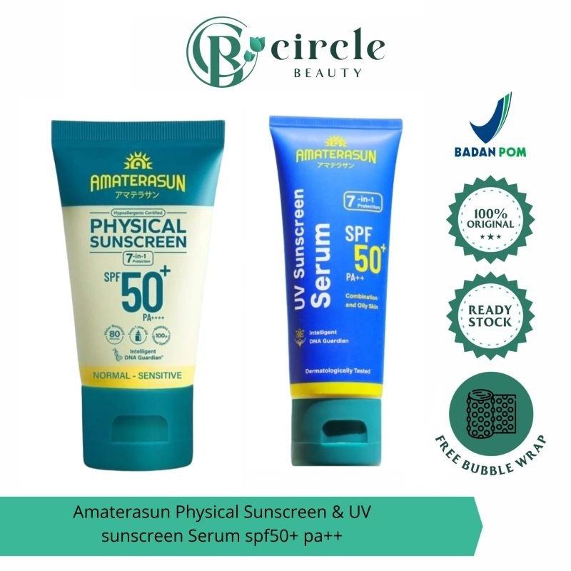 Amaterasun Physical Sunscreen SPF 50+ PA++++ 30gr | Uv Sunscreen Serum SPF 50+ PA++ 50gr ...