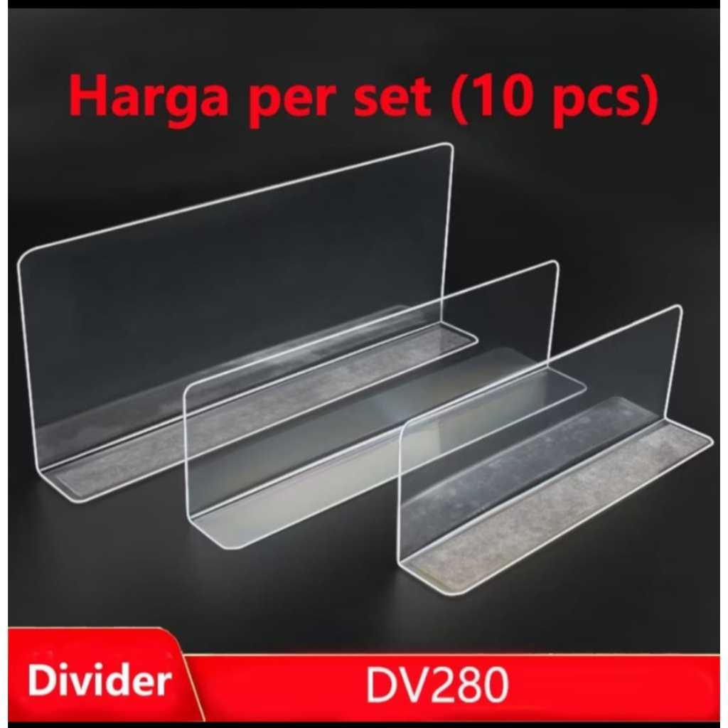 Acrylic Divider DV280 (1 set = 10 pcs) Length 280mm Shop Display Tool ...