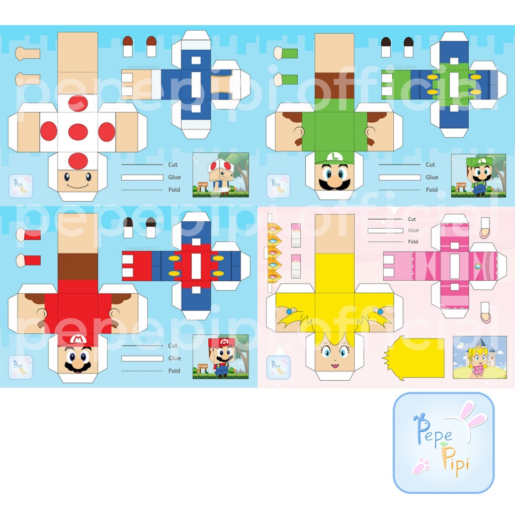 Papercraft 3D Characters The Super Mario Bros Paper Craft Cut & Play ...