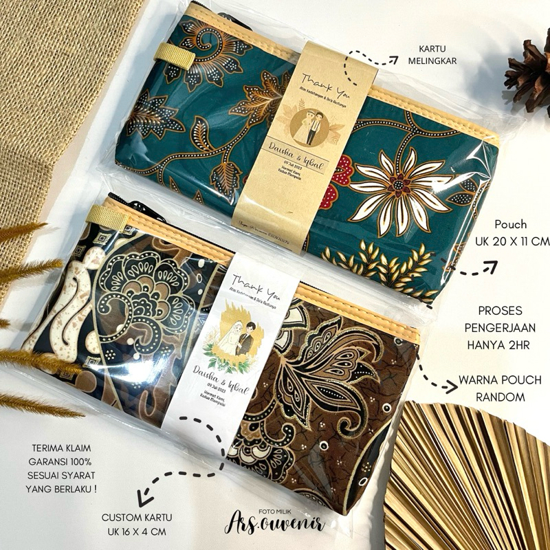 PACKAGE 100 PCS Batik Wallet Souvenirs size 20CM Zipper Plastic ...