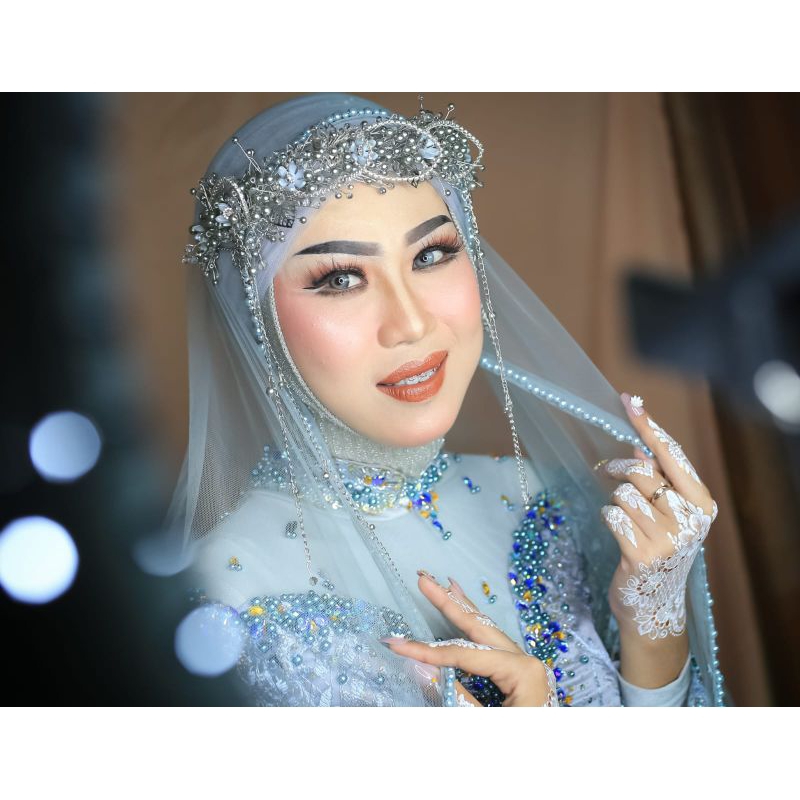 Slayer Pearl Bridal Shawl Hijab Veil Edit Wedding Mua Wedding Organizer ...
