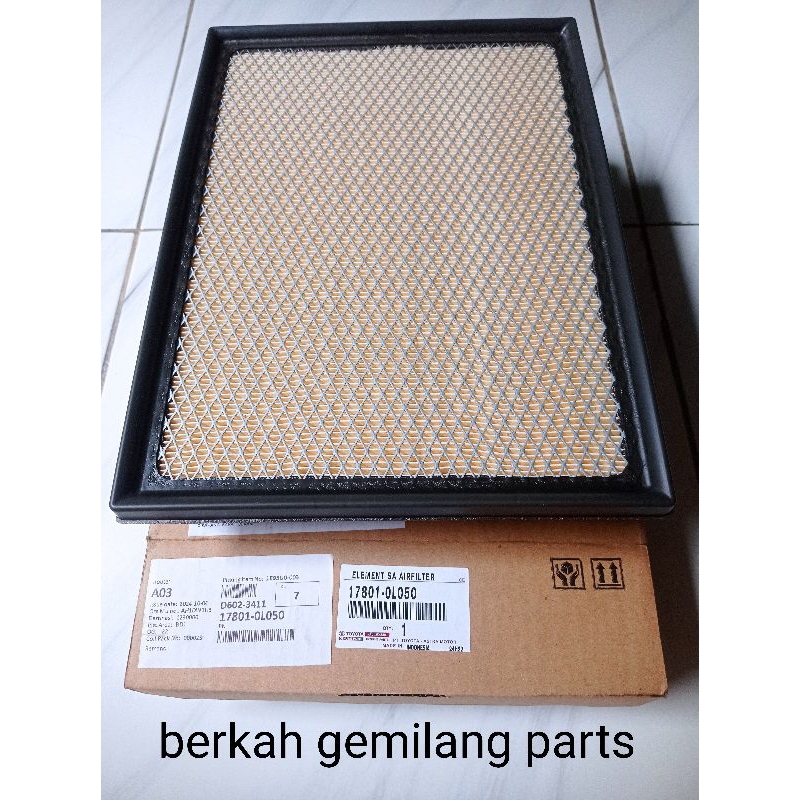 Innova Reborn & Fortuner air Filter. Element SA Airfilter 17801-0L050 ...