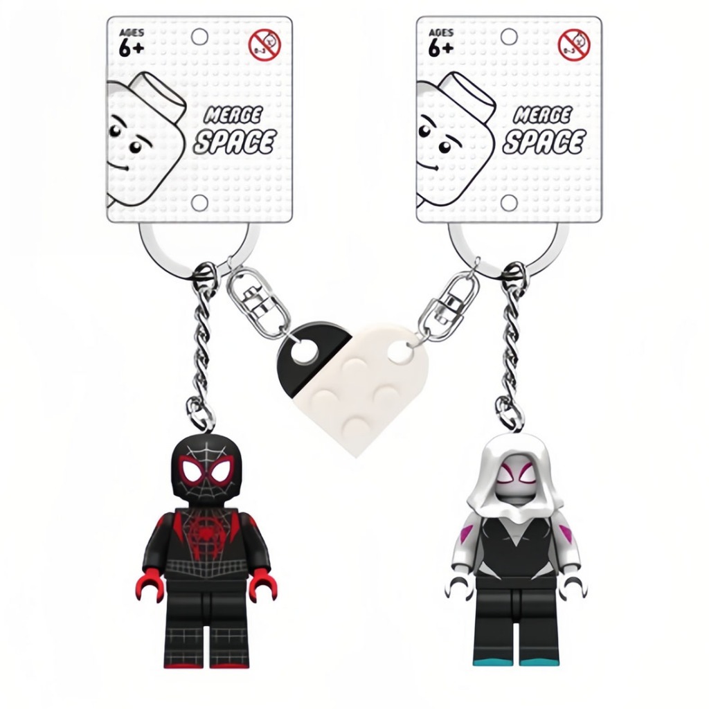 Merge Matching Lego Keychains Miles Morales & Gwen Stacy - Spiderman ...