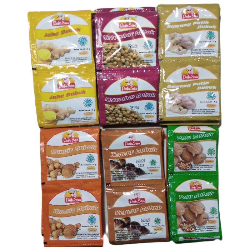 Complete Kitchen Spices 72 Sachets - 6 Variants of Garlic, Coriander ...