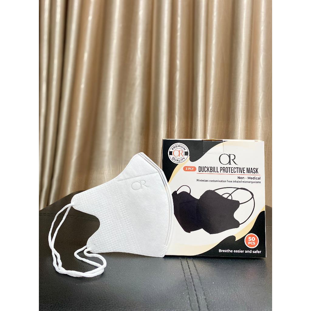 PUTIH HITAM Duckbill Mask OR Premium 3Ply / DB BOX EL Duckbill Earloop Cantol Mask White Black ...