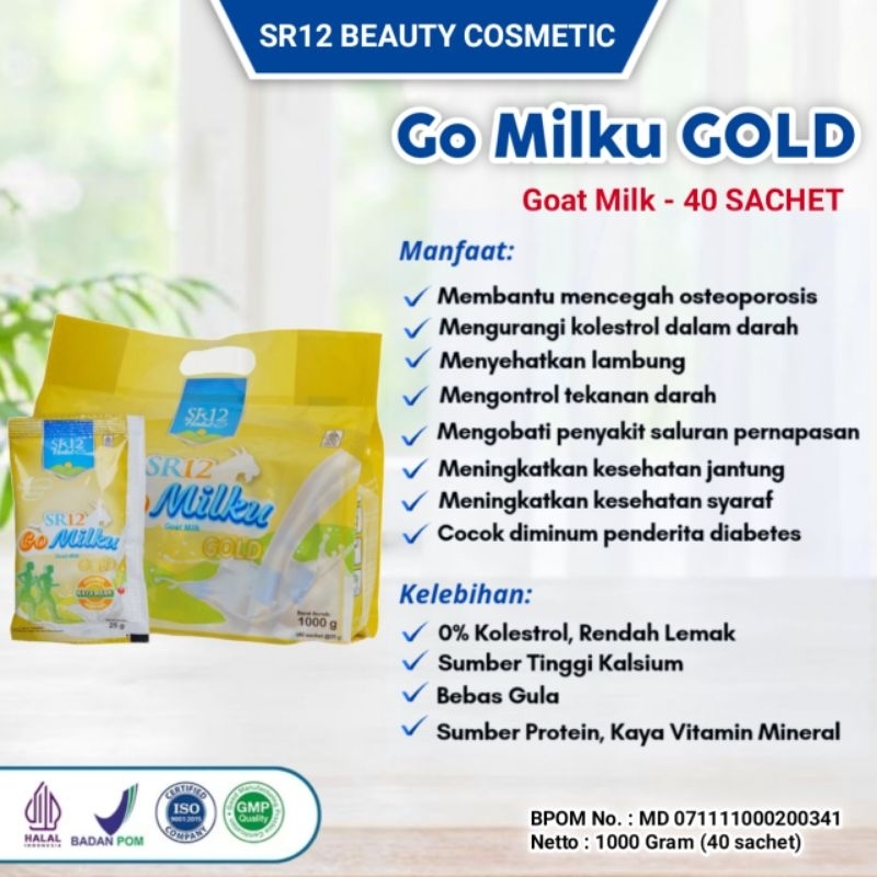 Sr12 Go Milku Gold Bag Packaging Contains 40 Sachets - Halal Premium ...