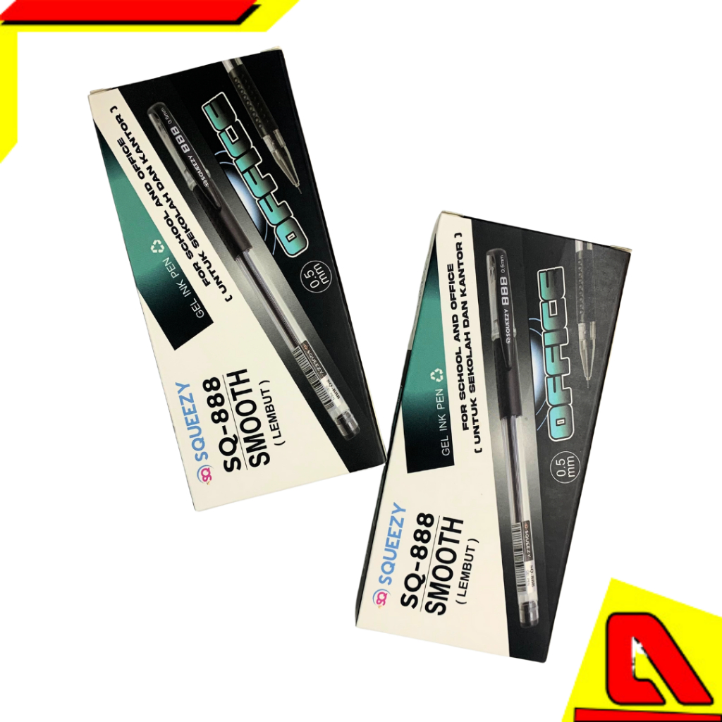 HITAM Squezzy Ballpoint Pen/gel Ballpoint Pen/gel Pen black SQ-888 (1 ...