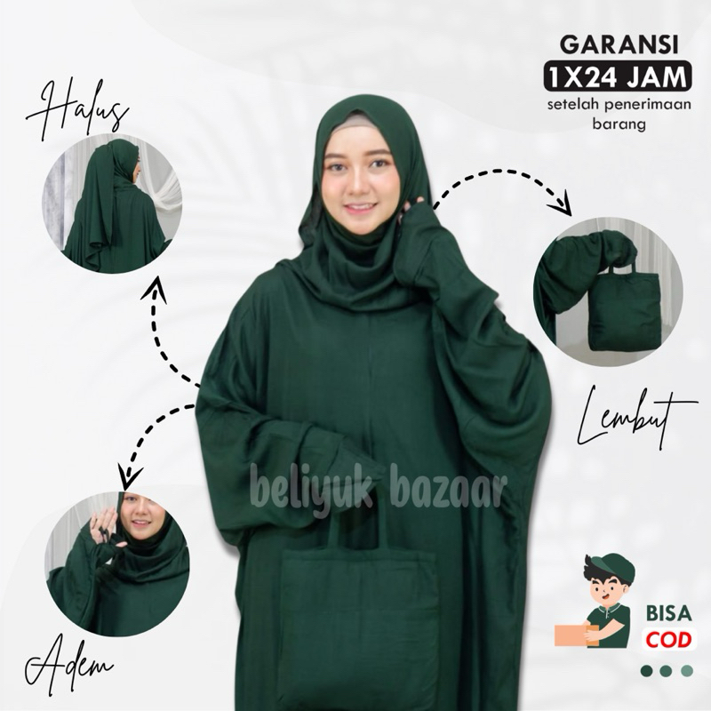 Mukena mukenah Hadramaut Canal Lajuran Bali Plain Color Mukenah Adult ...