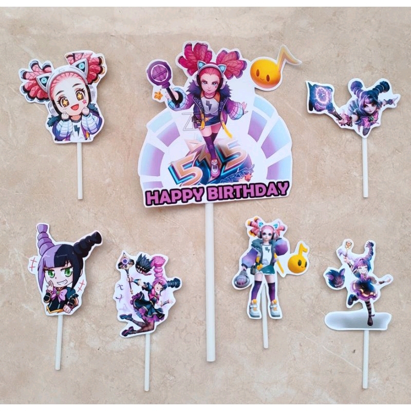 Cake topper, a set of 515 eparty mobile legends theme birthday cake ...