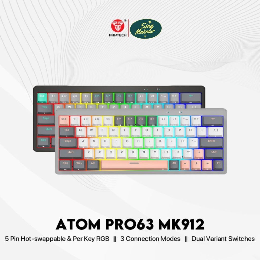 Fantech ATOM PRO SERIES Wireless Keyboard Mechanical Gaming Hotswap 5 ...