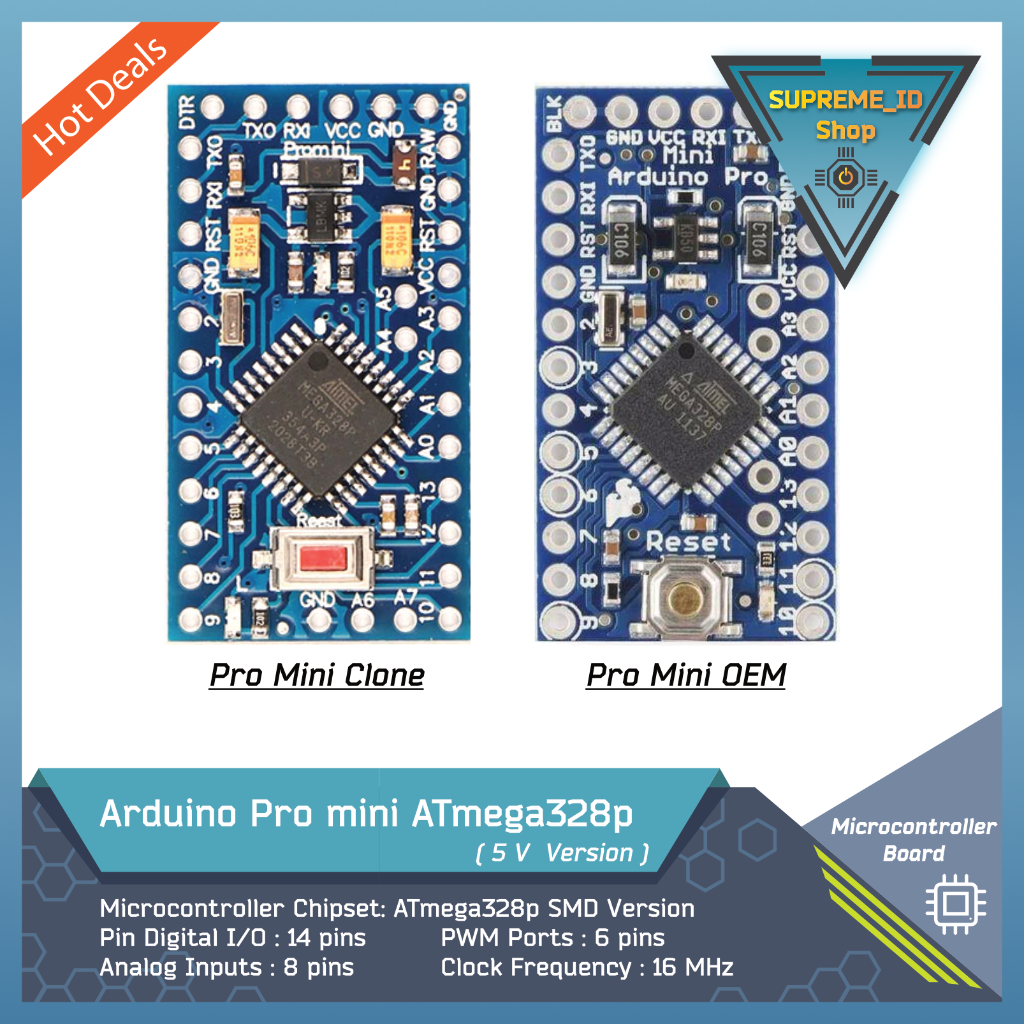 Arduino Pro mini ATmega328 16 Mhz Microcontroller Dev Board | Shopee Singapore