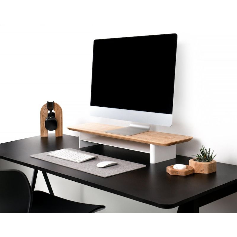 Minimalist wooden monitor Stand | Solid wood monitor table| Monitor ...