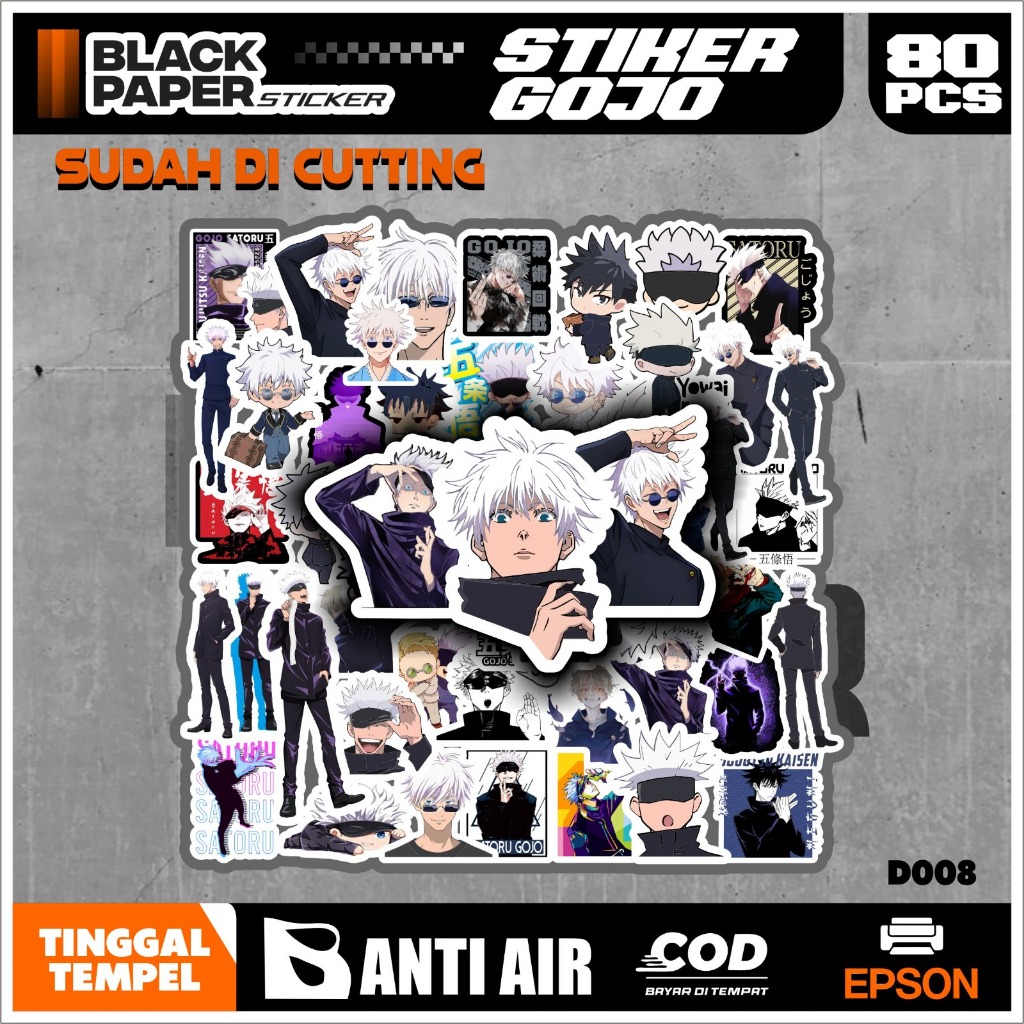 80pcs sticker pack gojo soru anime jujutsu kaisen already cut, just ...