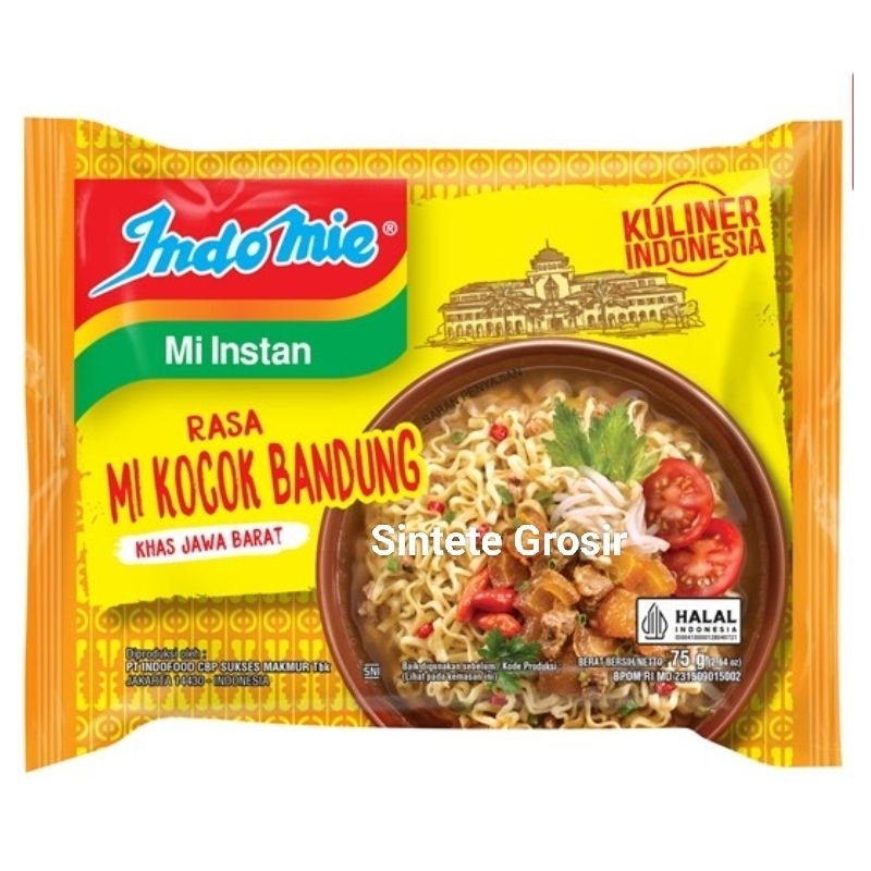 Indomie Instant Noodles with Bandung Shake Noodle Flavor, 75 grams ...