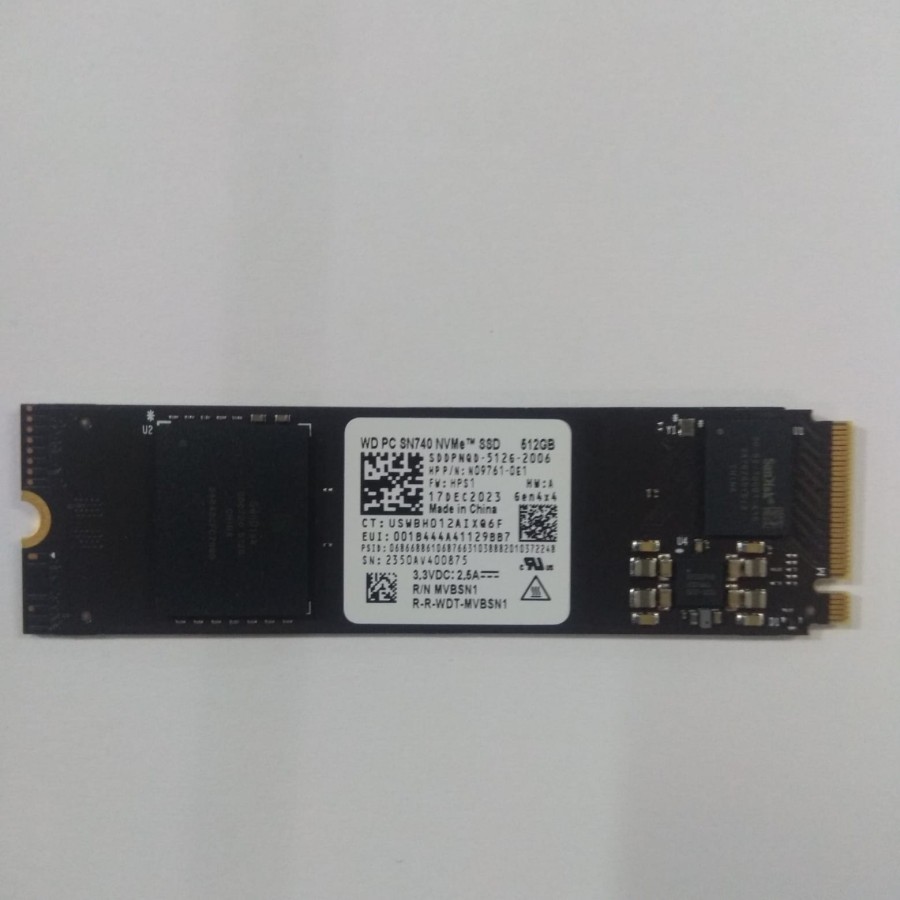 Ssd 512GB M2 Nvme 2280 Gen4 x4 ssd wd sn740 sentinel 100% original ...