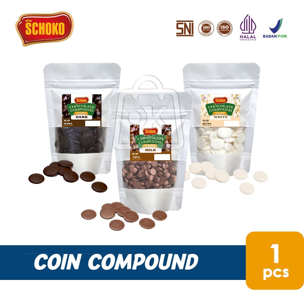 Chocolate Schoko KOIN Dark/White/Milk Compound Chocolate COIN Chocolate ...