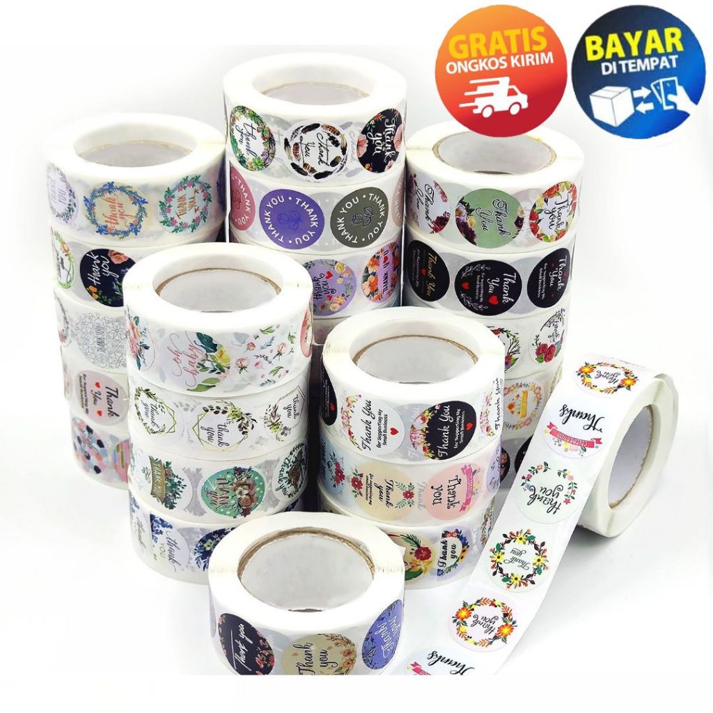 Sandbox - KP207 Thank You STICKER THANKYOU STICKER ROLL Contents 500pcs ...