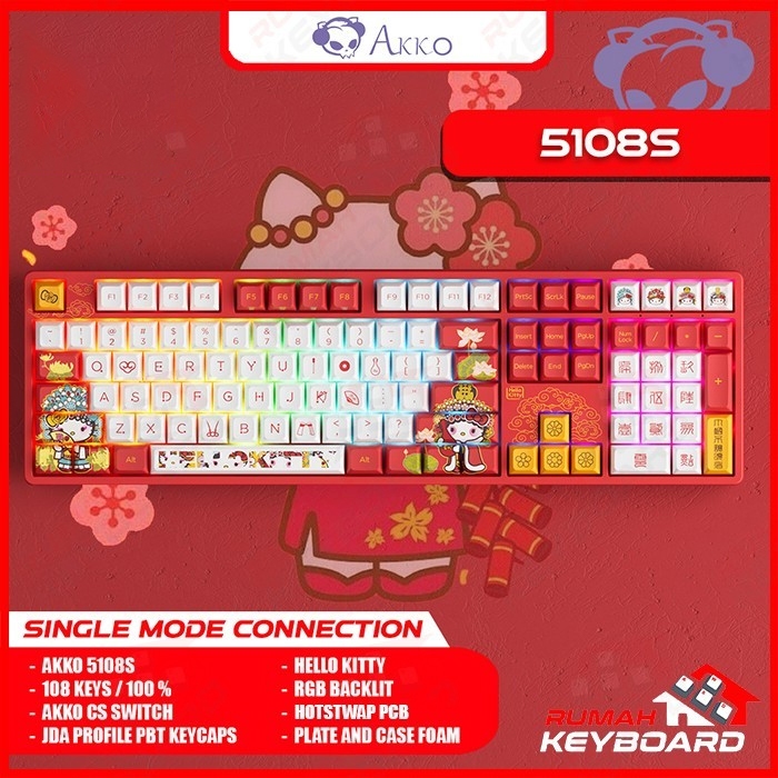 Akko 5108S - 100% - RGB - Hello Kitty - Mechanical Keyboard | Shopee ...