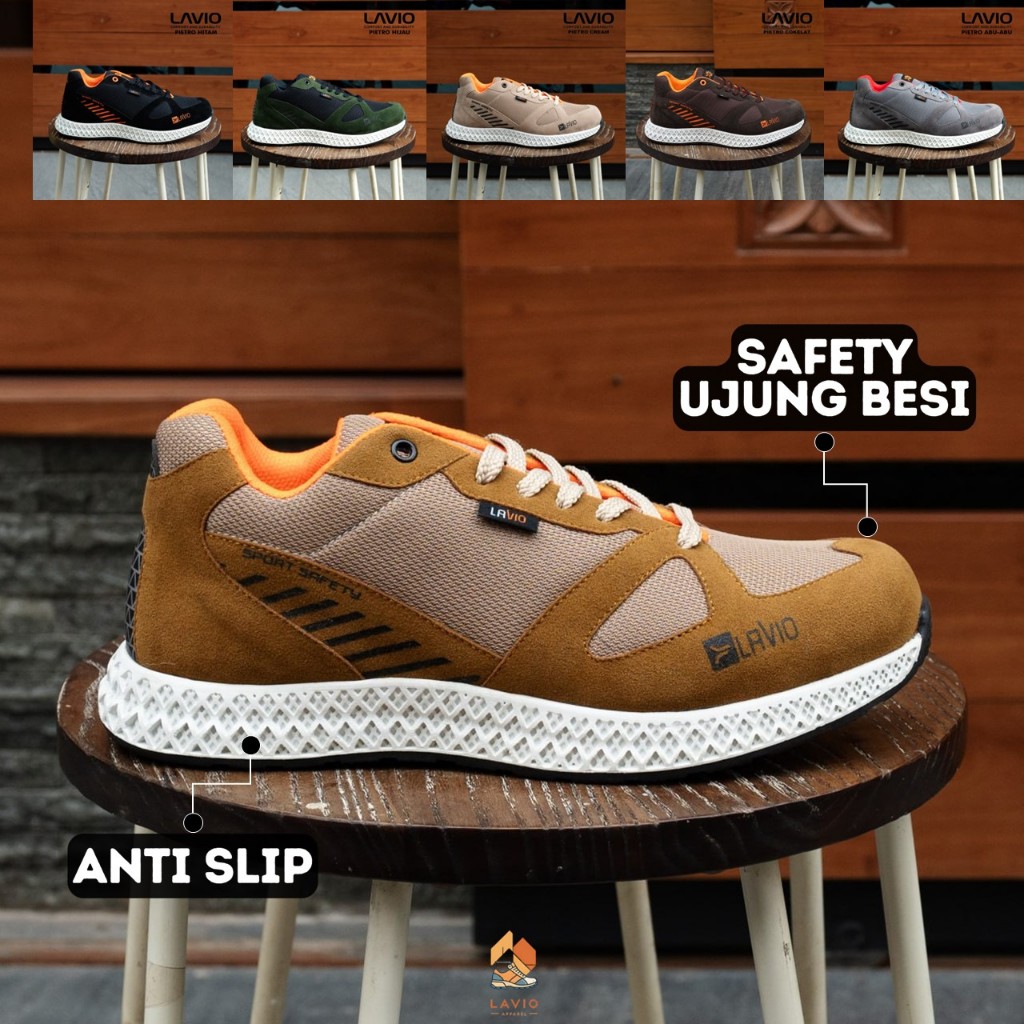 Sepatu Safety Sneakers Pria Ujung Besi Sefty Kitchen Original Lavio ...