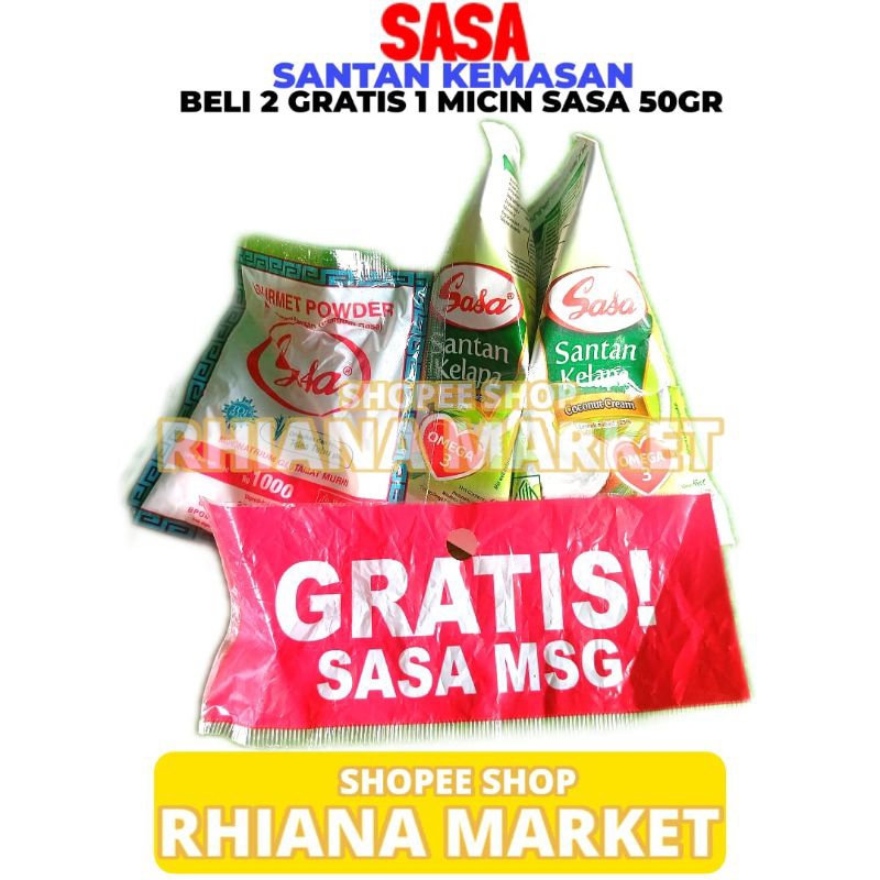 Sasa Coconut Liquid Coconut Milk Contains 2+Free 1 Micin Sasa 50 Grams ...