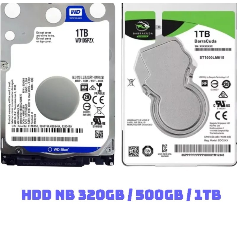 NB Hard Disk 1TB / 500GB/ 320GB WD Blue / Barracuda Sata 2.5 New Laptop ...