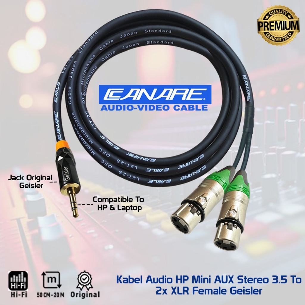 Audio Cable/Mini Stereo Mixer Cable to 2x XLR Female GEISLER - JAPAN ...