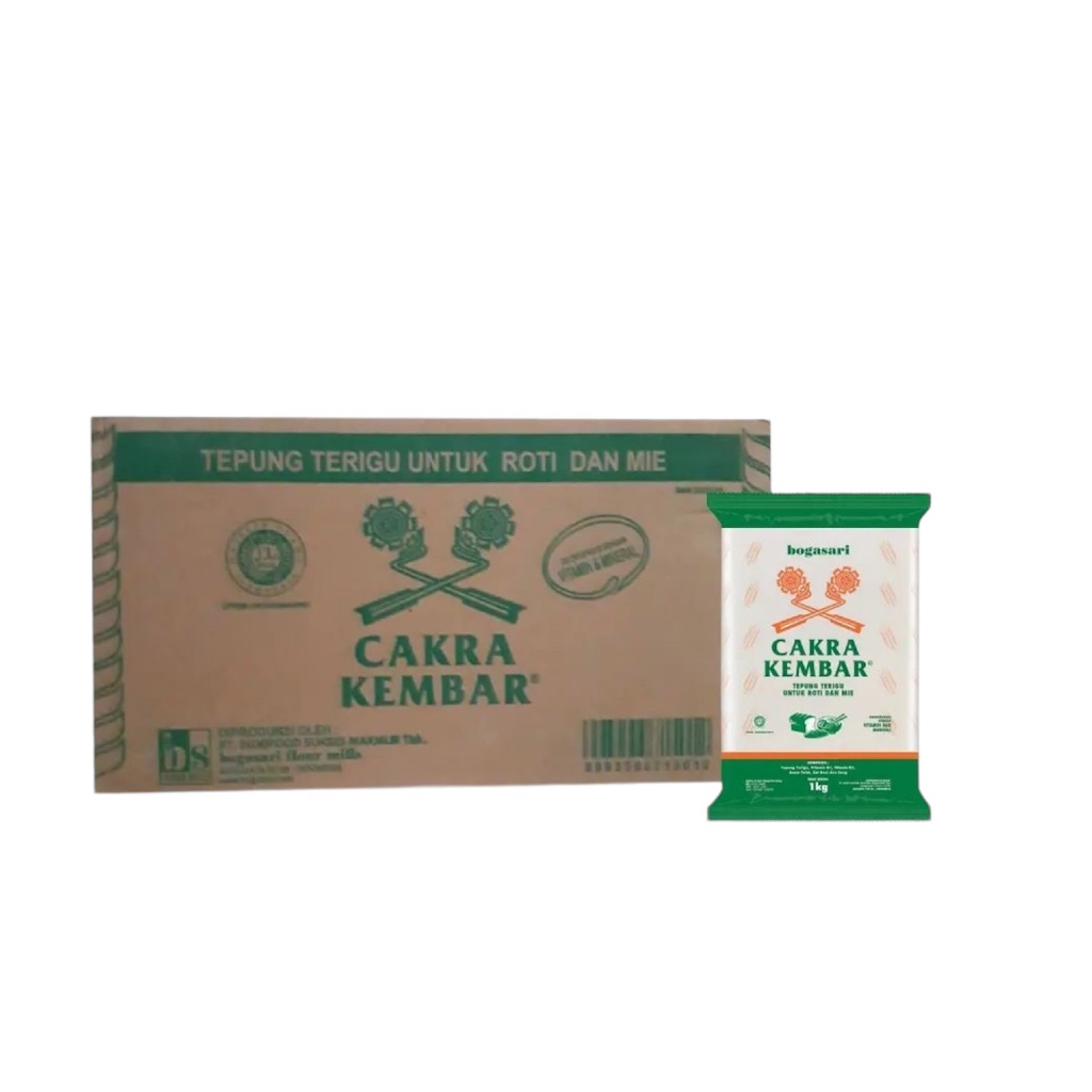 Bogasari Chakra Twin Wheat Flour 1 kg (1 kg x 12 pc) | Shopee Singapore