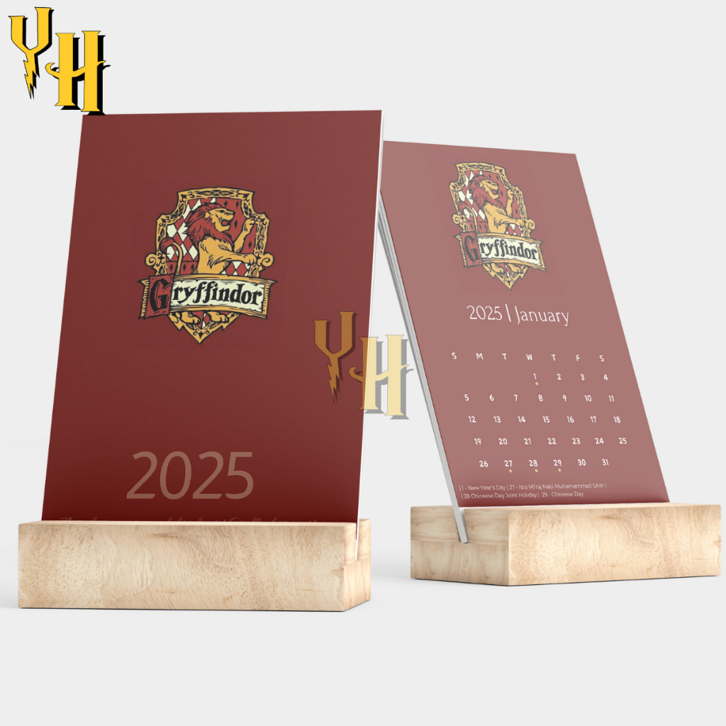 Harry Potter Calendar (Hogwarts House) 2025 Stand Desk Calendar size 4R ...