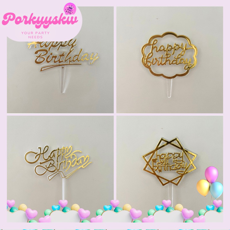[Porkyyskw] Hbd Plastic Cake Topper/ Birthday Cake Topper/ Birthday ...