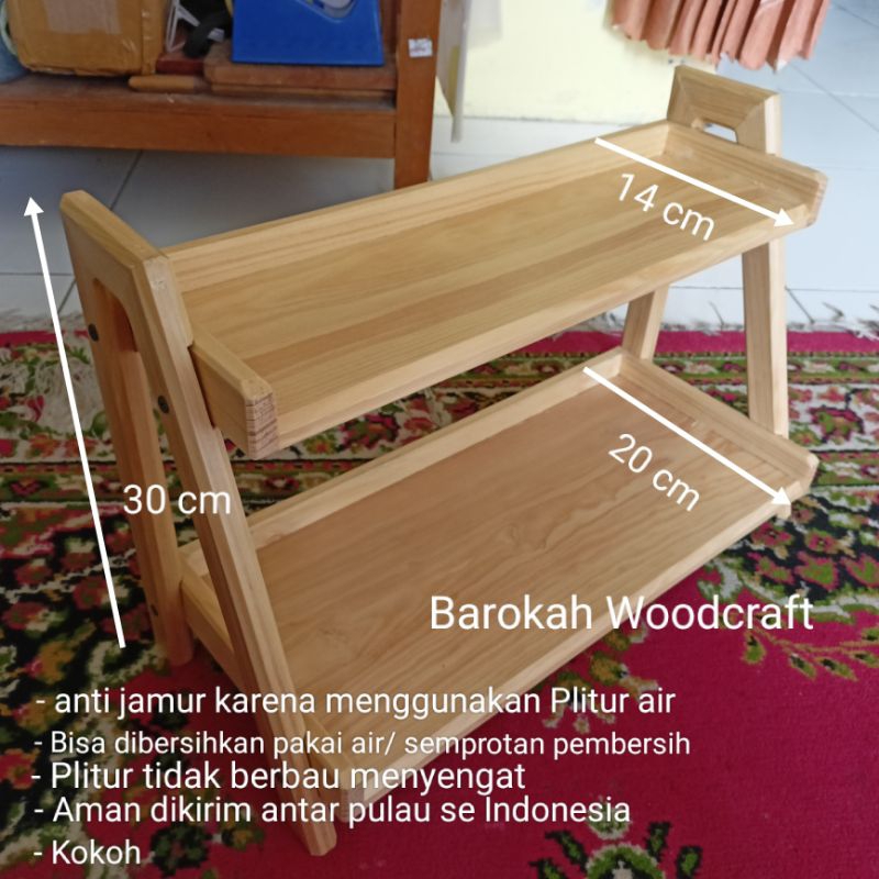 Multi-Purpose Wooden Shelf Water Polished Mahogany Pine Wood Stacking ...