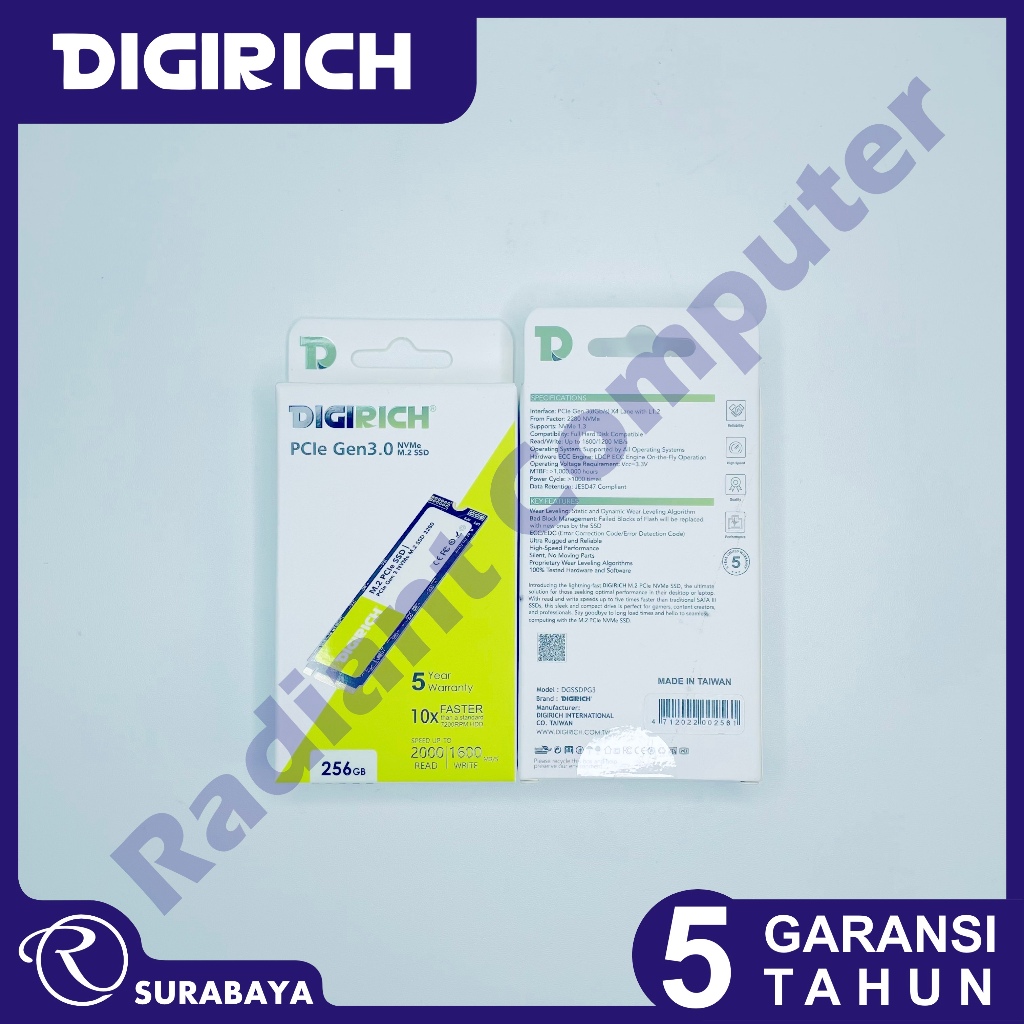 Ssd NVMe M2 2280 DigiRich 256GB PCIe Gen 3 | Shopee Singapore
