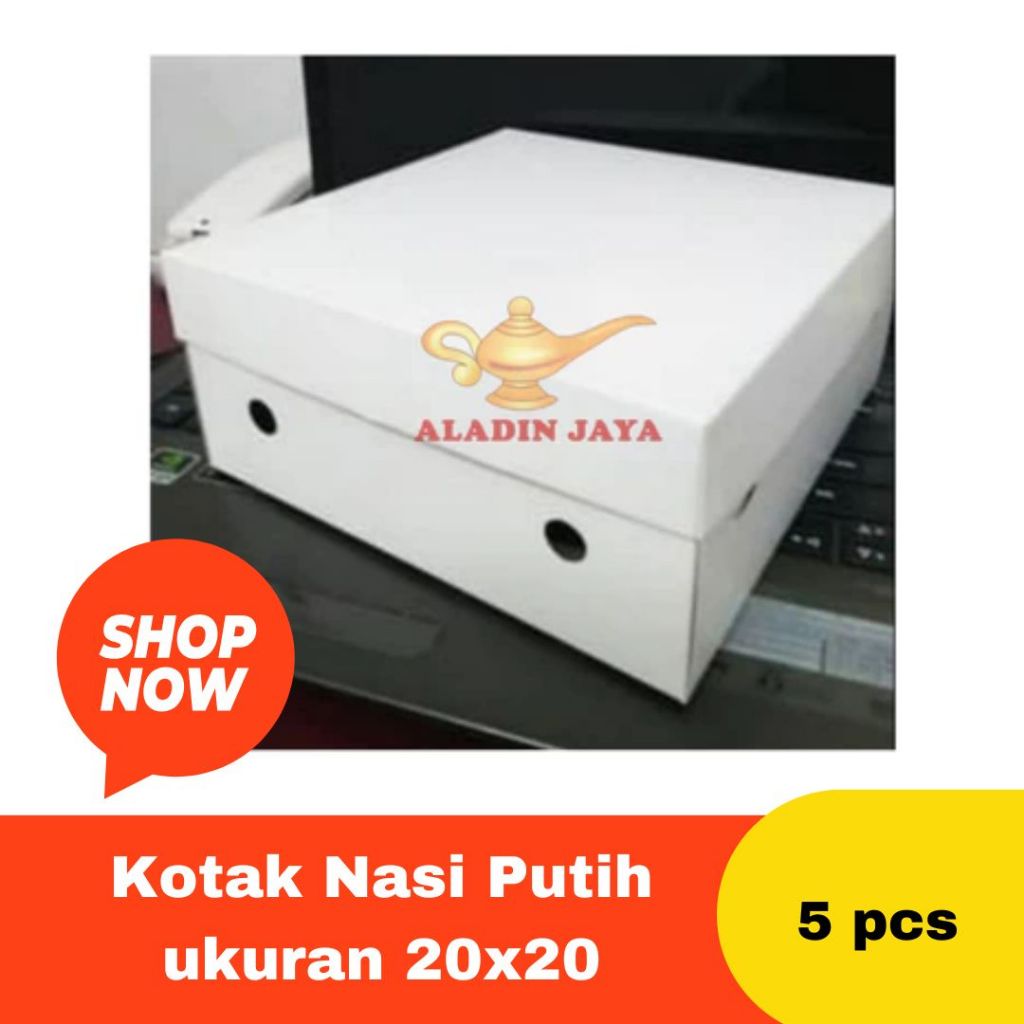 White Rice Box size 20x20 (5 pcs) | Shopee Singapore