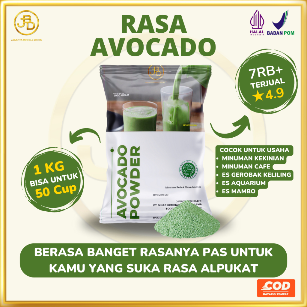 Avocado Bubble Drink Premium Drink Powder | Bpom & HALAL | Shopee Singapore