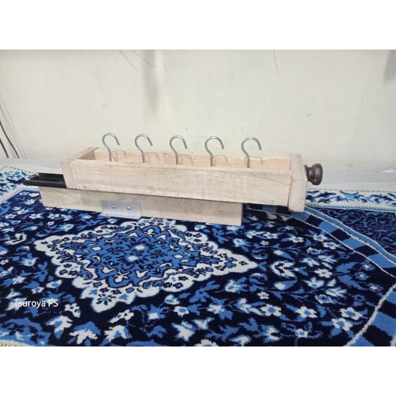 KAYU Push pull rail for pans and kitchen utensils 35 cm genuine teak ...