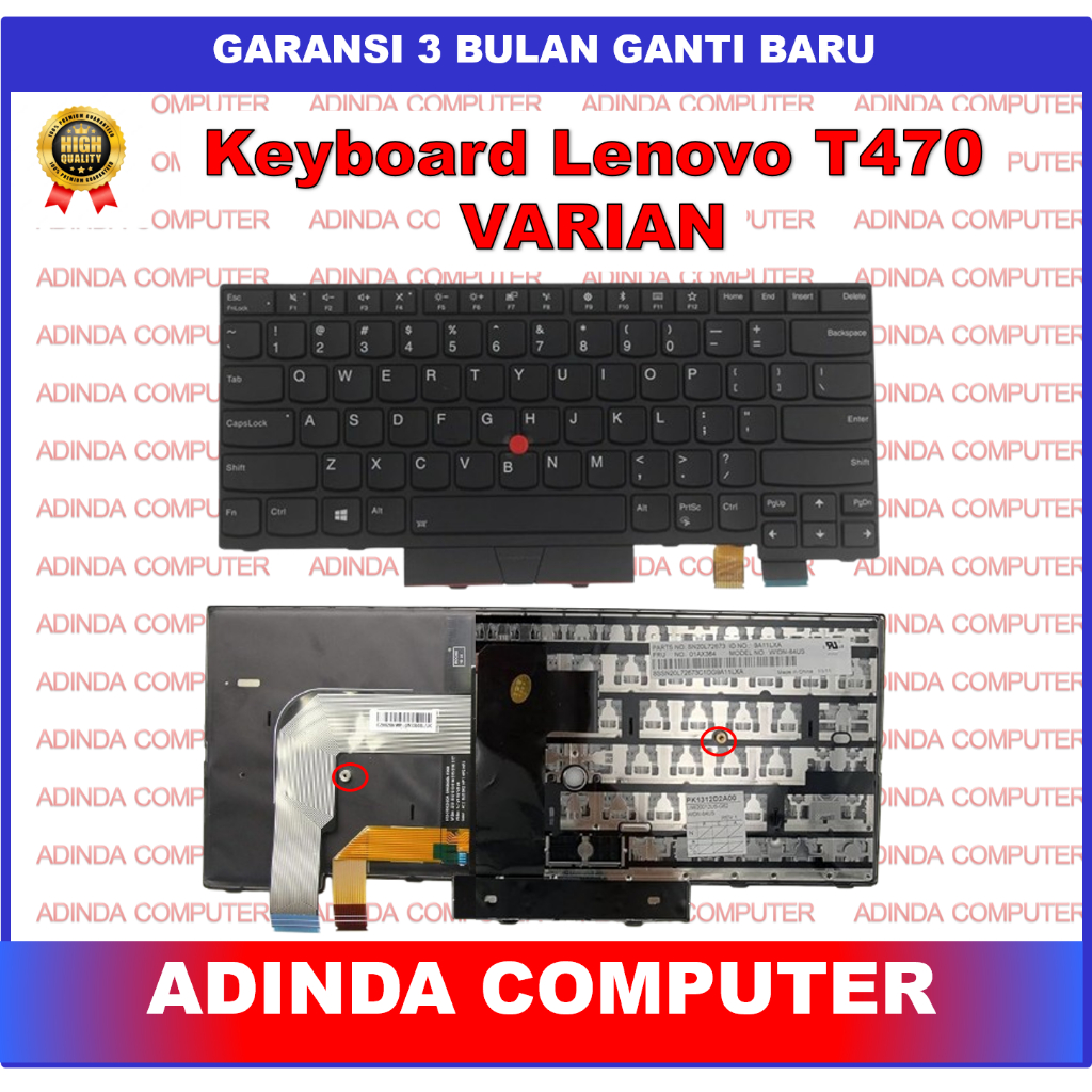 Lenovo Thinkpad T470 T480 A475 A485 Backlight Backlit Backlite Keyboard ...