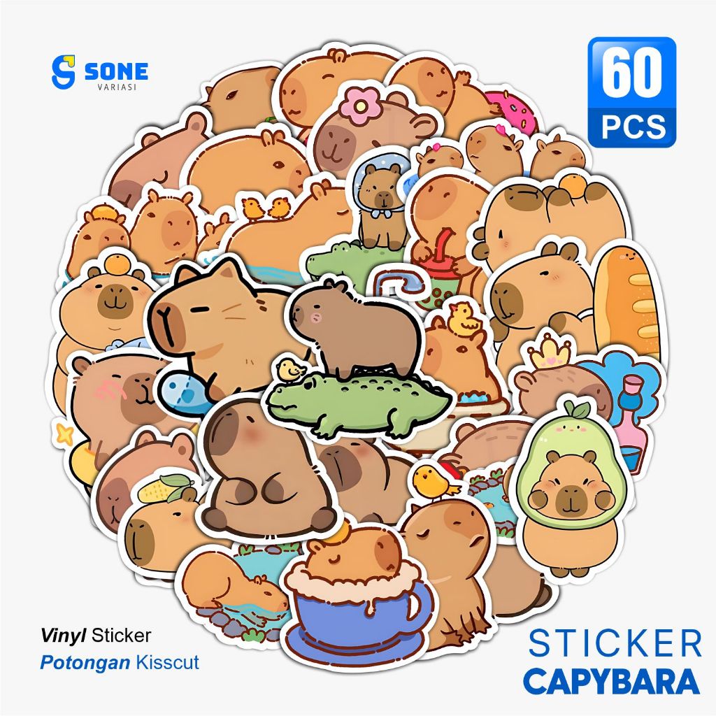 Capybara Aesthetic Paper Vinyl Sticker Waterproof Laptop Accessories ...